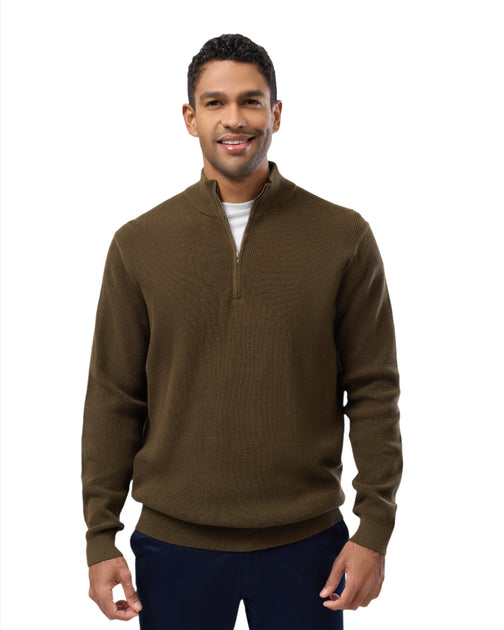 Brooksfield Half Zip Cardigan – Hughes Menswear