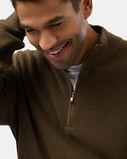 Brooksfield Half Zip Cardigan – Hughes Menswear